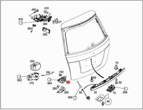 Genuine Mercedes GLA C Class Wagon W204 Trunk Rear Hatch Door Lock ...