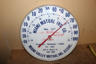Vintage 1960's Miami Mutual Insurance Chevrolet Ford 12" Metal ...