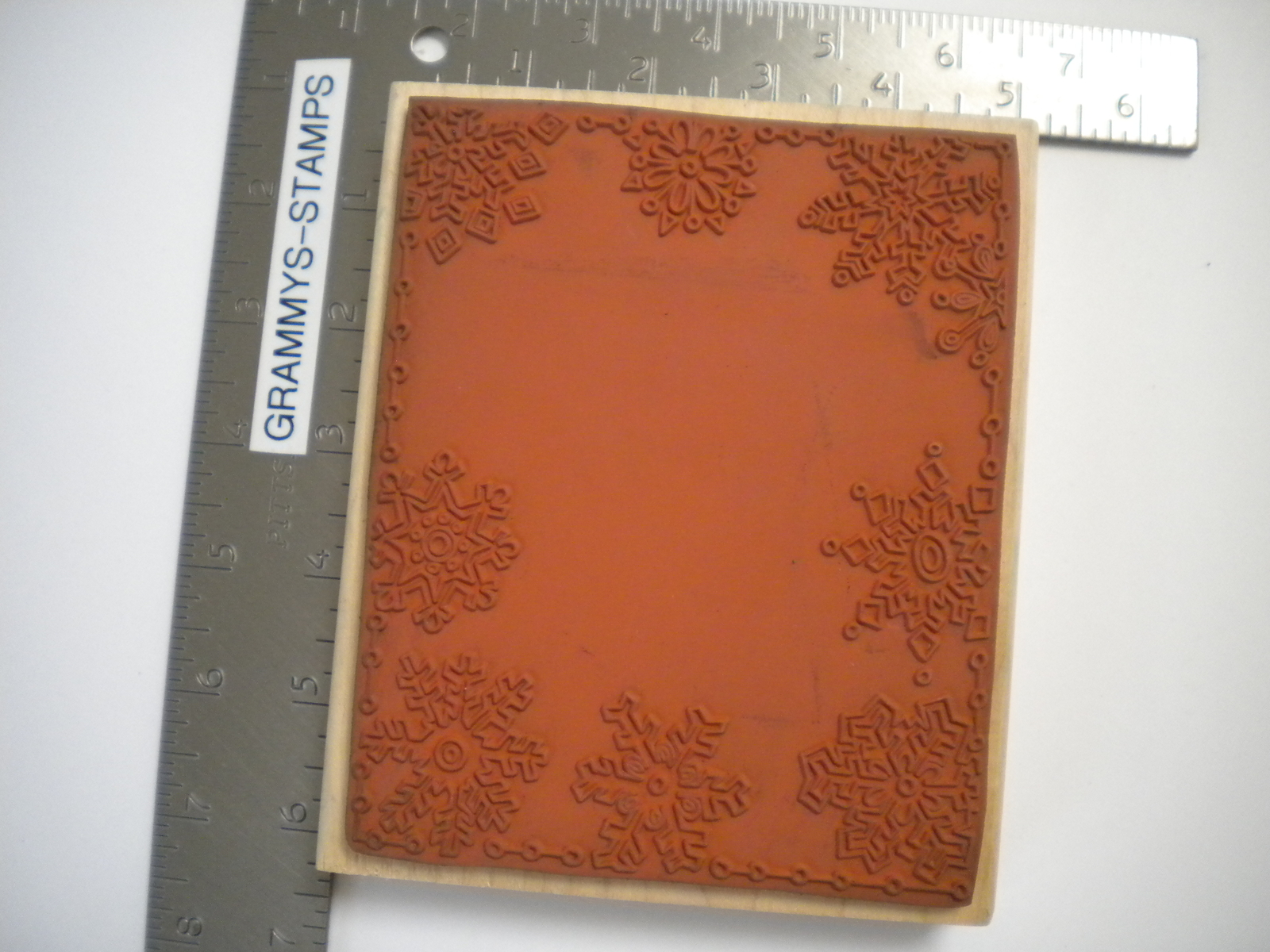 Paula Best Judikins Snowflake Frame Winter Extra Large Rubber Stamp ...