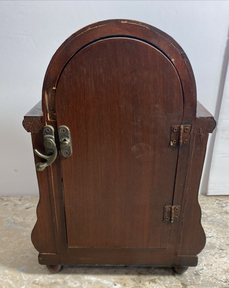 Shelf Mantle Pendulum Clock 10" X 8" Inches Wood Antique Decor WORKS ...