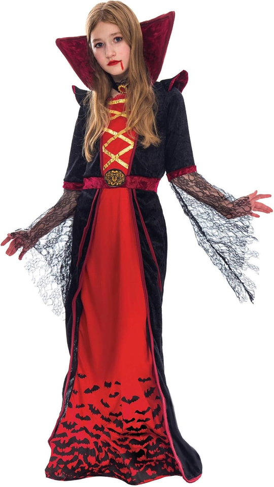 Girls Royal Vampire Costume Deluxe Gothic Victorian Queen Halloween ...