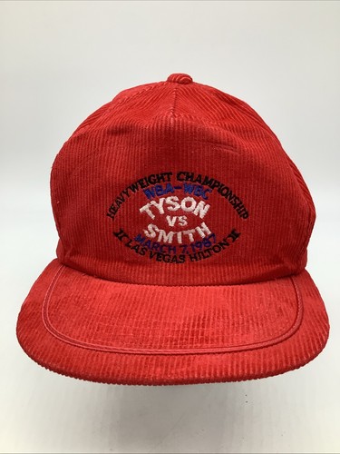 Vintage Mike Tyson vs Smith WBA-WBC Red Corduroy Hat March 7 1987 Vegas ...