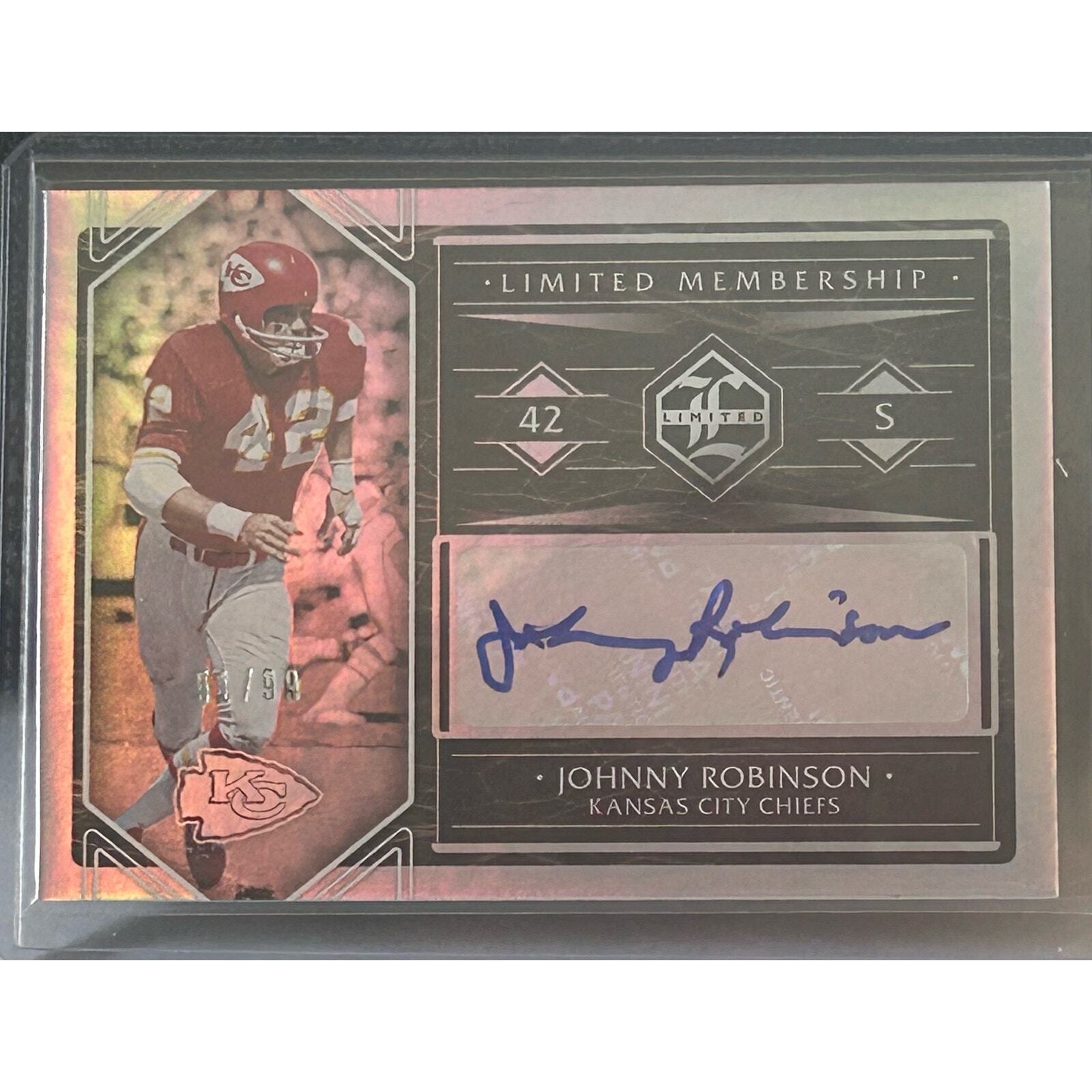2020 Panini Limited Johnny Robinson Limited Membership /99 LM-JR Auto ...