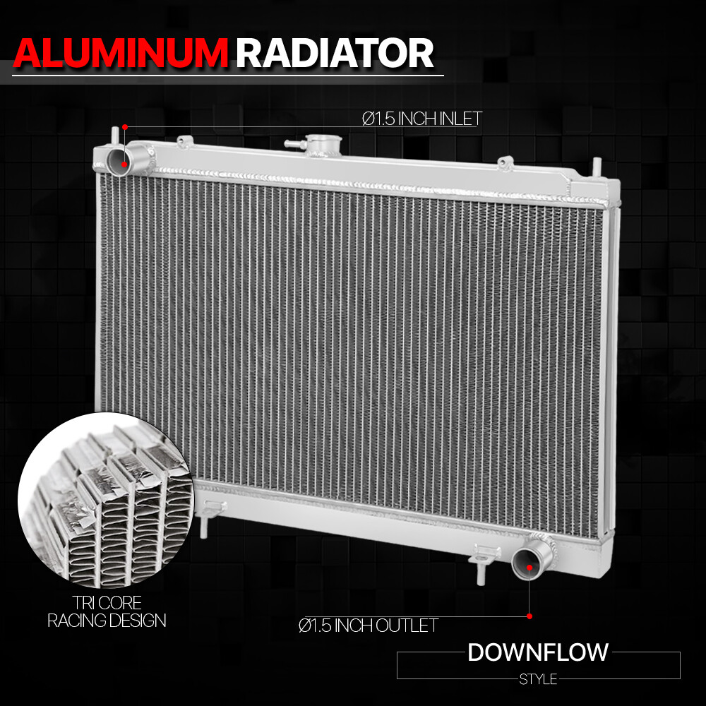 Aluminum 2 Row Performance Radiator for 95-98 240SX S14 SR20/SR Swap ...