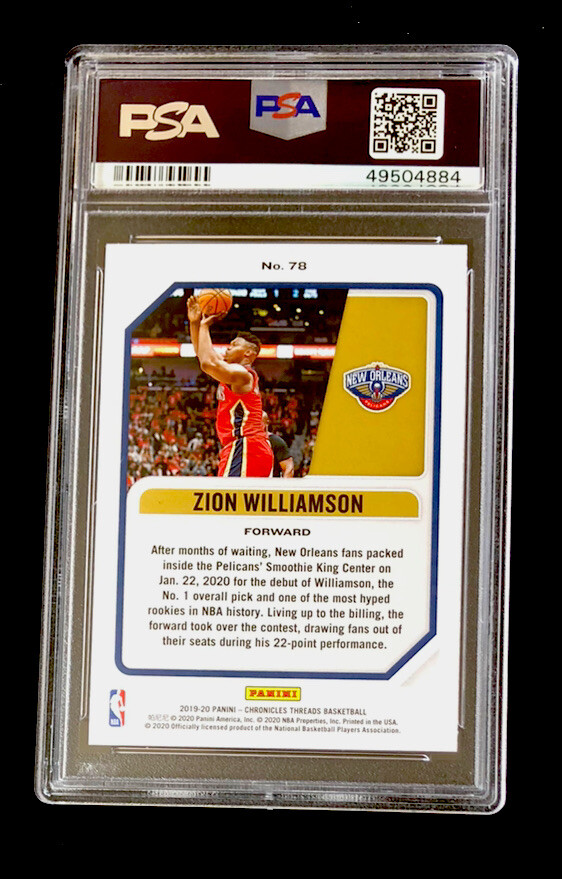 2019-20 Panini Chronicles PINK Zion Williamson THREADS #78 Rookie RC ...