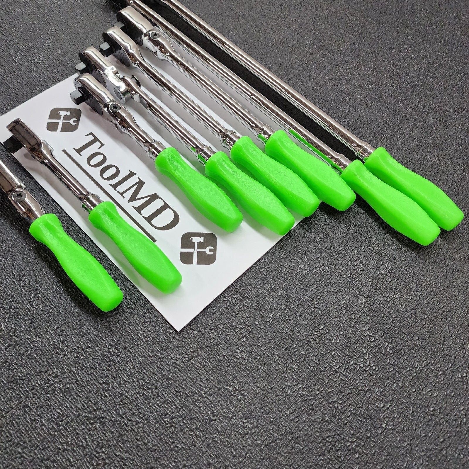Snap-on Tools NEW 8pc GREEN Hard Handle 3/8" Drive Fixed/Flex-Head ...