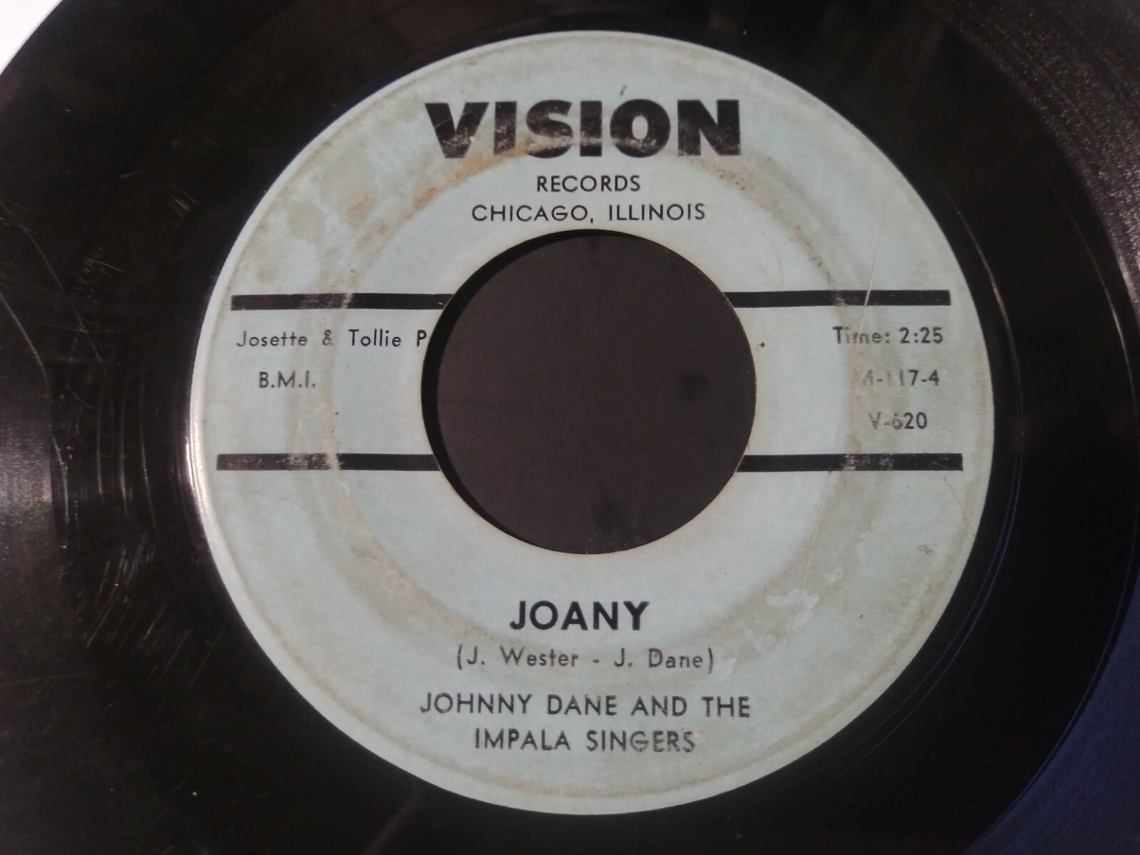 Johnny Dane & The Impala Singers Hey Little Girl VG-- 45 RPM Vision 620 ...