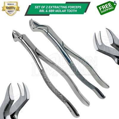 Dental Extracting Forceps 88L & 88R Molar Tooth Extraction Surgical ...