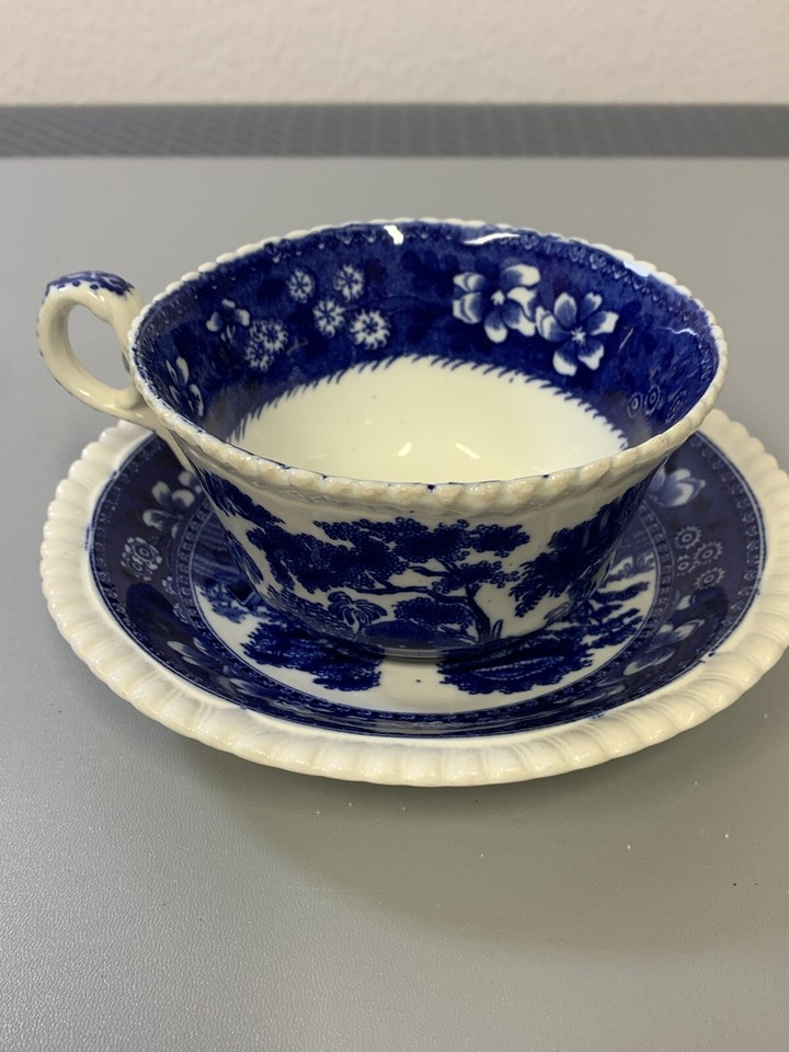 Copeland Spode Blue & White "Spode's Tower" Cup and Saucer Set | eBay