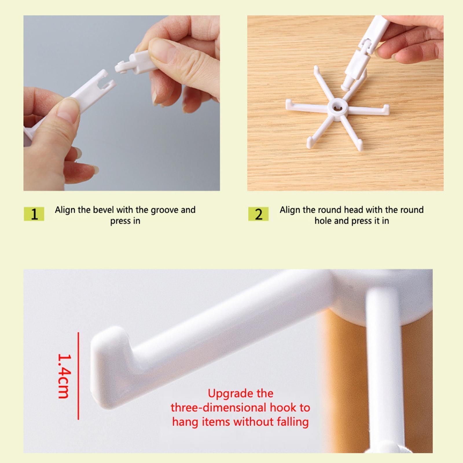 Kitchen Hook Rotating Folding 360 Degrees Rotable Self-Adhesive Hangs ...