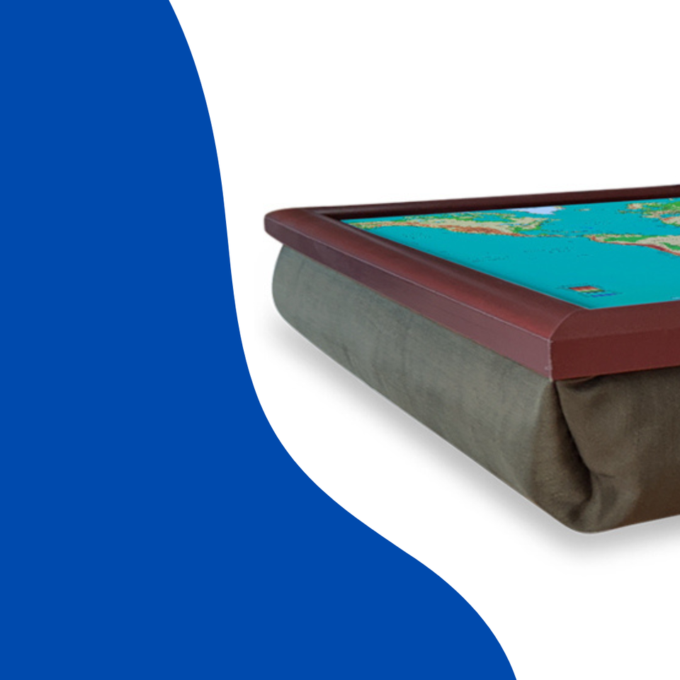 CUSHION PADDED WORLD MAP PORTABLE READING LAP TOP TRAY TABLE BREAKFAST ...