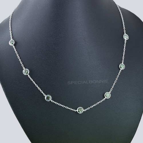 3.40 Ct Elegant Blue Diamond Chain Necklace In 925 Silver | eBay