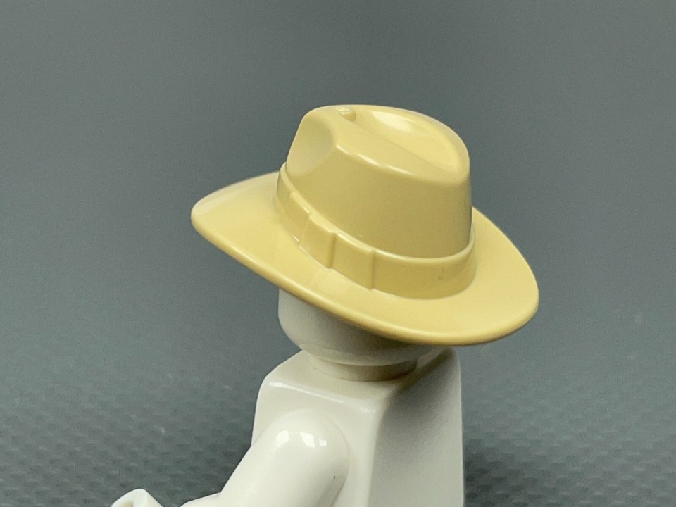 LEGO Tan Minifigure Fedora Hat Wide Brim Outback Style Headgear 61506 ...