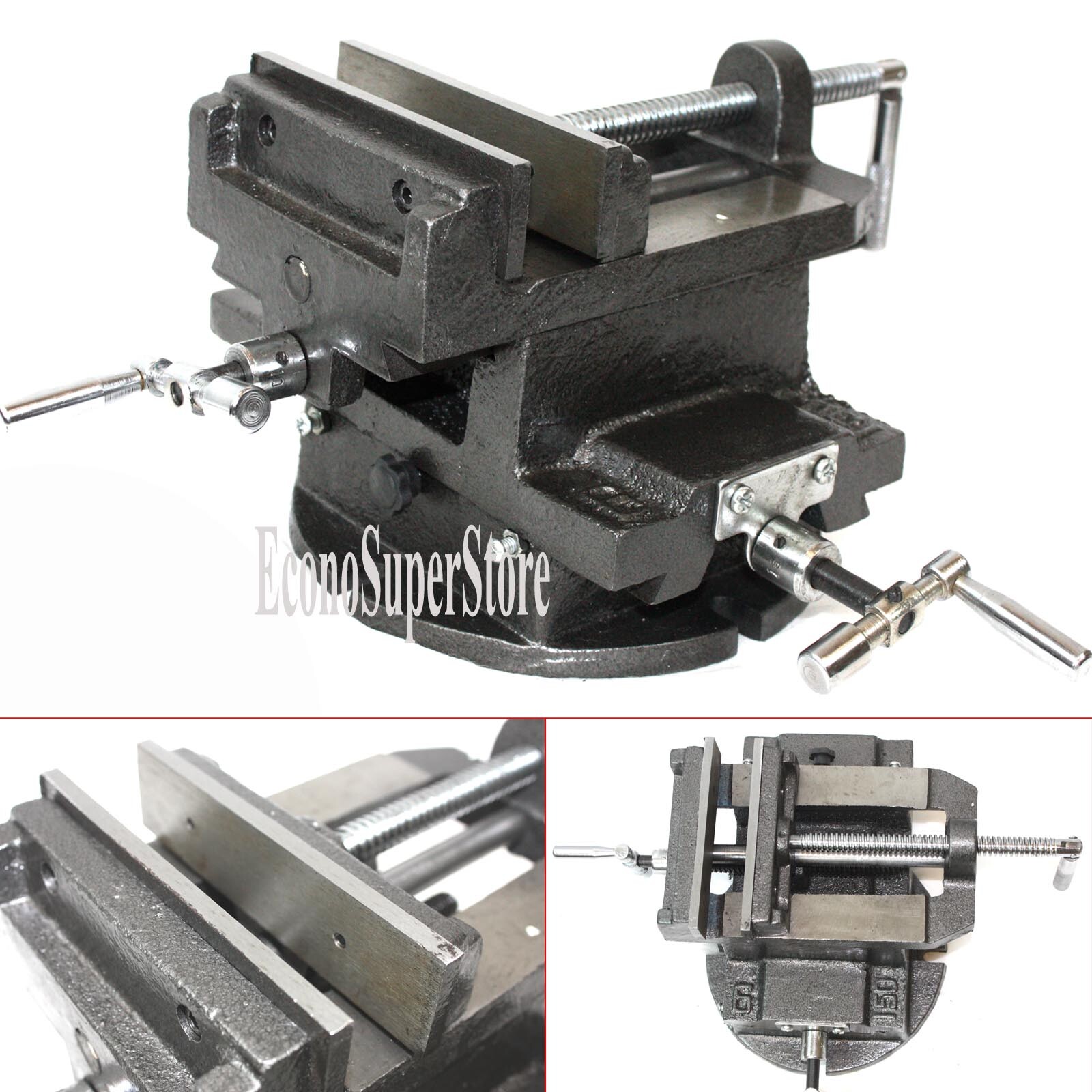 6" 360° Swivel Cross Vise Bench Drill Vise Two Way Slide X Y Press ...