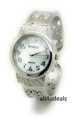 Wincci Ladies Elegant Metal Bangle Cuff Fashion Quartz Analog Watch ...