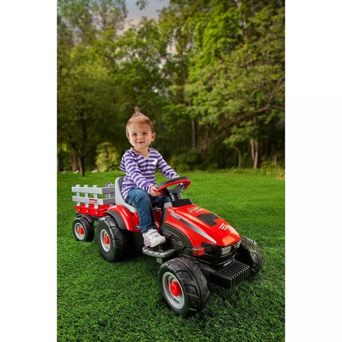 Peg Perego 6V Case Lil Tractor with Trailer Powered Ride-On - Red | eBay