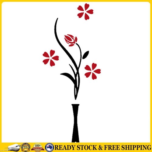 2pcs DIY Vase Flower Tree Crystal Arcylic 3D Wall Sticker Decal Home ...