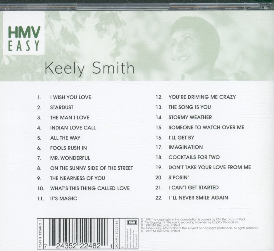 Keely Smith Keely Smith Collection CD Europe Hmv Easy 1999 HMV5222482 ...