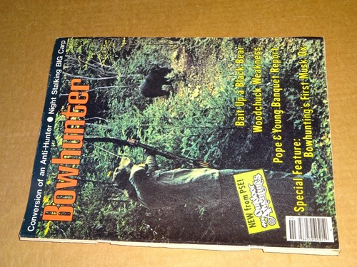 1977 Bowhunter Magazine June issue Black Bear Hunter scene on cover | eBay
