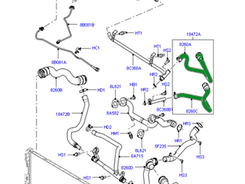GENUINE LAND ROVER HEATER WATER HOSE LR2 3.2L NEW LR006469 | eBay