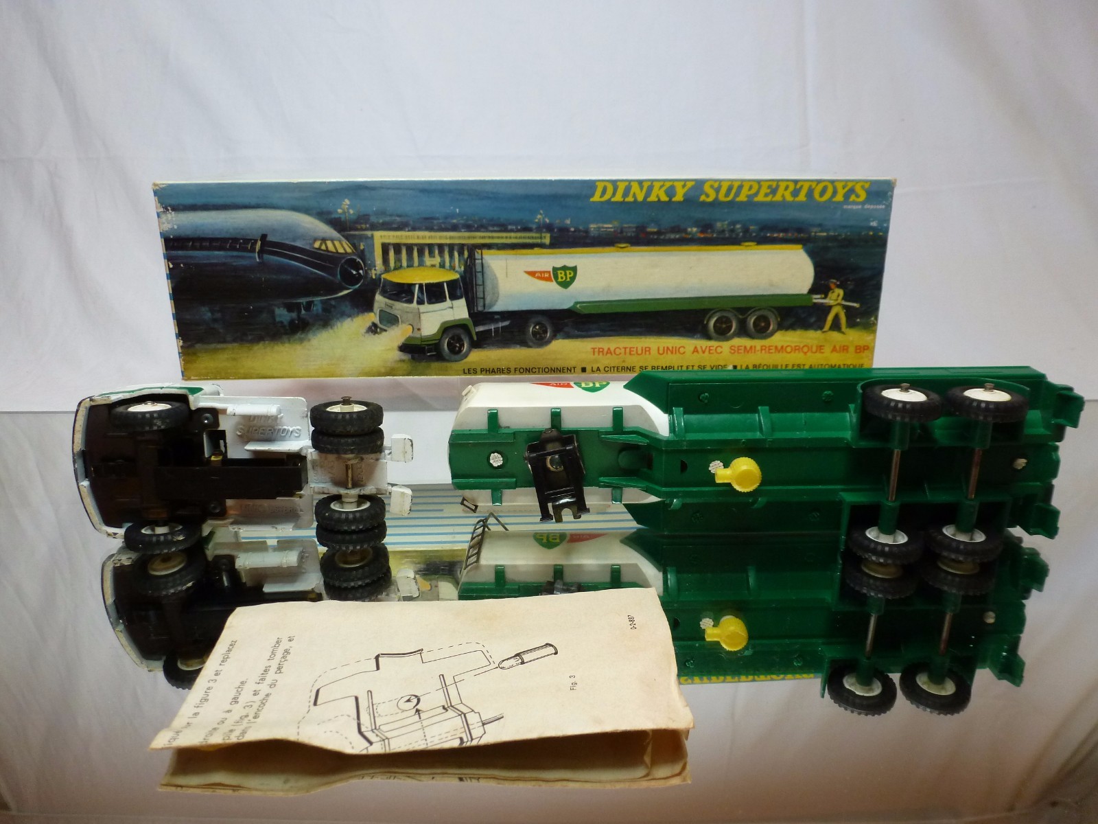 DINKY TOYS 887 UNIC TRACTOR + TANKER AIR BP - WHITE GREEN 1:43? - GOOD ...