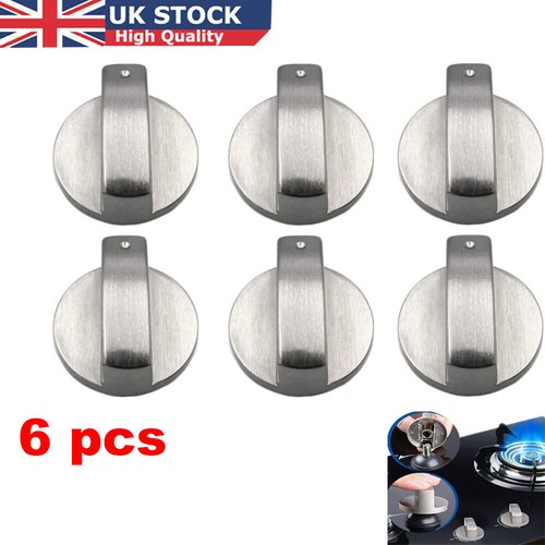 6 pcs Universal Gas Stove Knobs Cooker Oven Hob Control Knobs Switch 6mm Silver | eBay UK