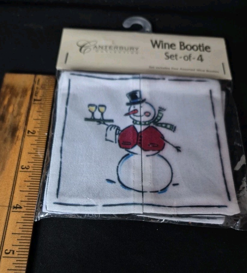Canterbury Collection Wine Bootie Set Of 4~Snowman Waiter | eBay