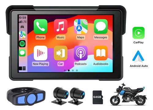 P6 7" Touch Screen Motorcycles Navigator Wireless CarPlay Waterproof ...