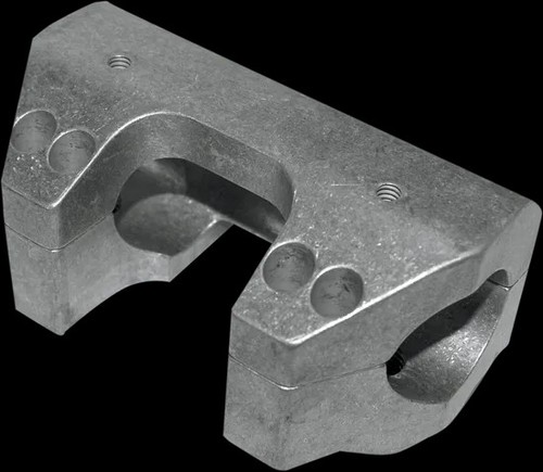 LA Choppers 1in Raw Aluminum Handlebar Riser Clamp Set HD Road King ...