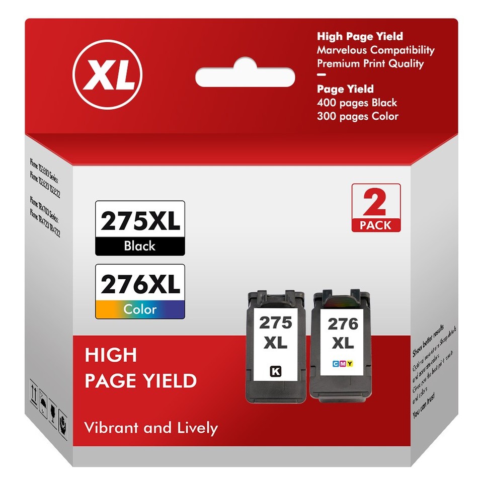 PG-275XL CL-276XL Ink Cartridge For Canon PIXMA TR4722 TR4720 TS3722 ...