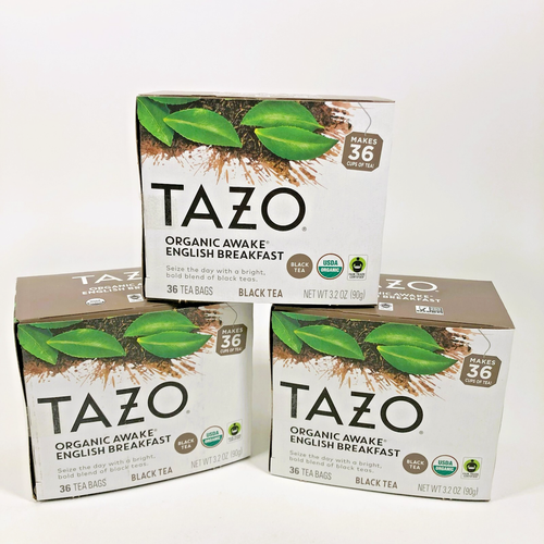 3 TAZO Tea Regenerative Organic Awake 36 Count Box Exp 12/26 FREE ...