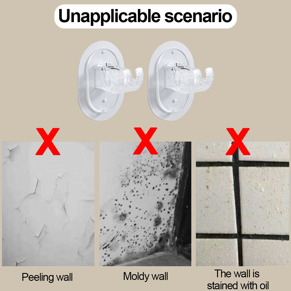 # 2pcs Adhesive Hooks Easy Sticky Hanger Clamp for Kitchen Bathroom ...