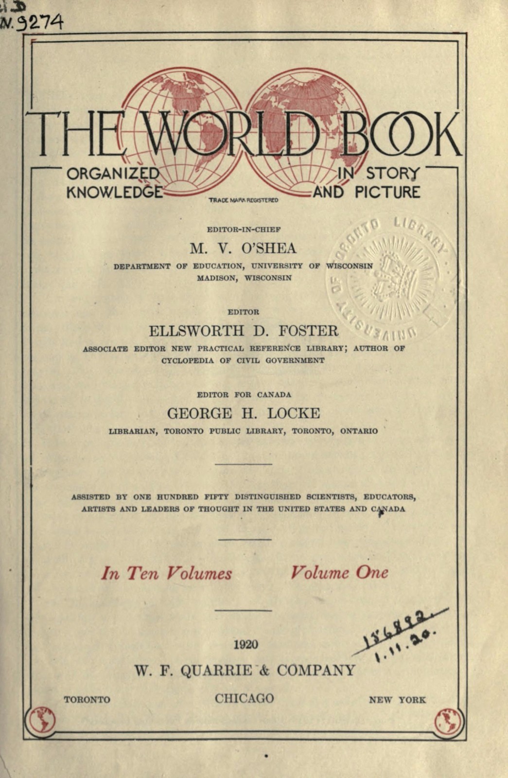 The world book, organized knowledge, story, picture 1920 - 10 PDF E ...