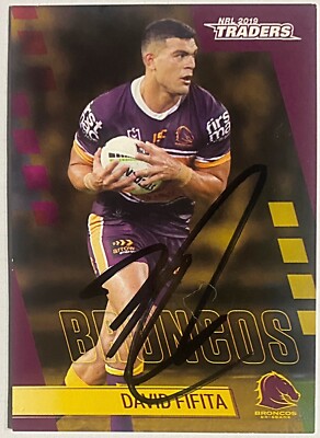 DAVID FIFITA BRISBANE BRONCOS 2019 BEST AND LESS NRL SIGNED CARD | eBay ...
