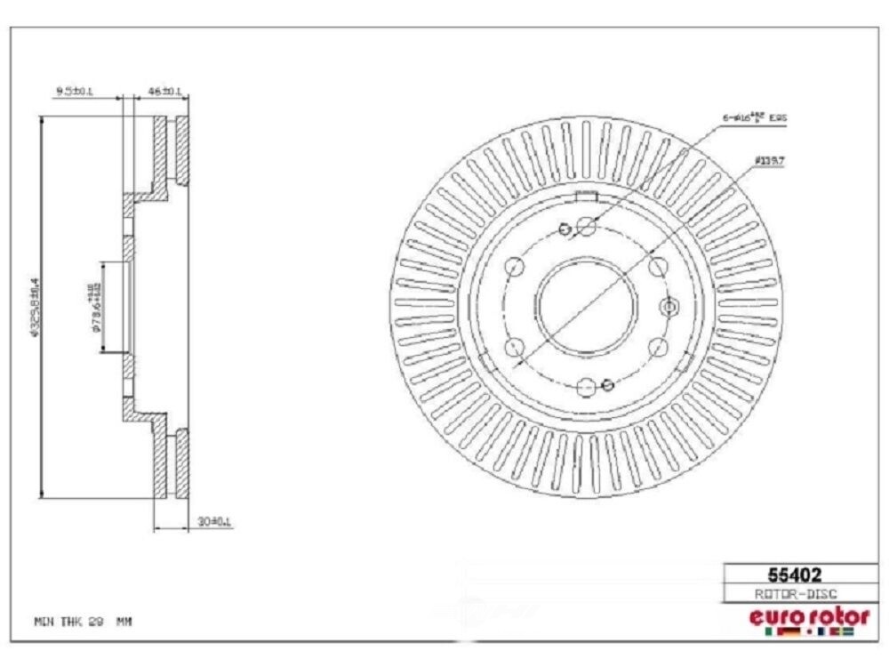 Disc Brake Rotor-Rear Drum Eurorotor 55402 for sale online | eBay