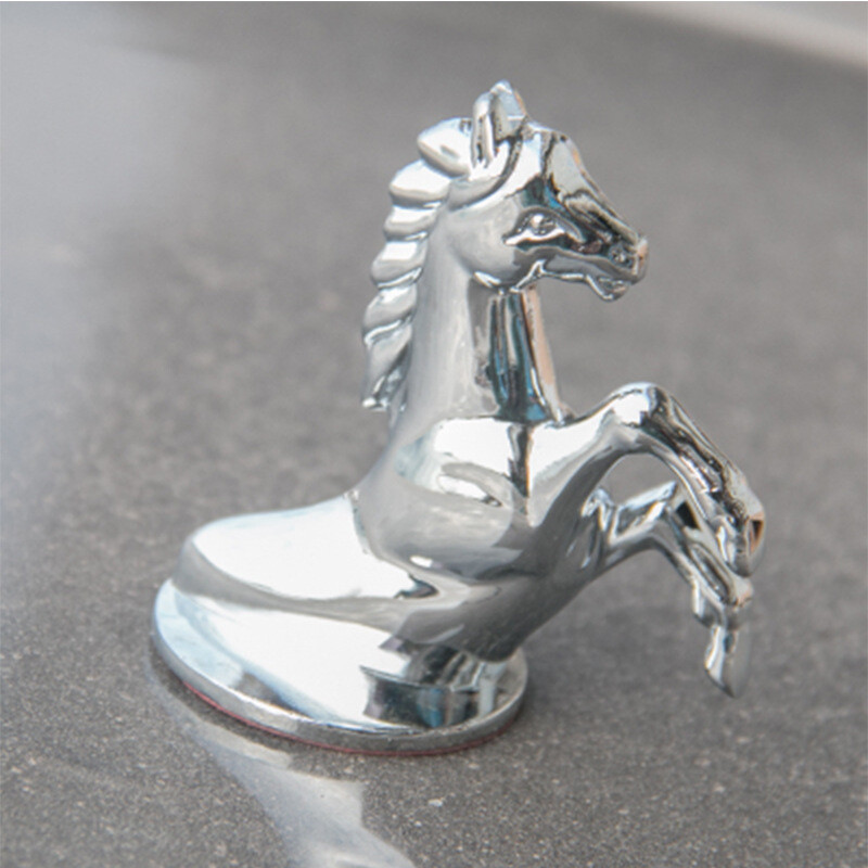 Chrome 3D Metal Horse Pony Car Front Hood Ornament Emblem Decal Badges ...