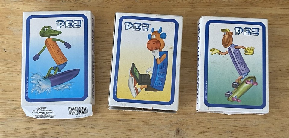 2002 Pez Poker Size Playing Cards 3 Different Decks in Box | eBay