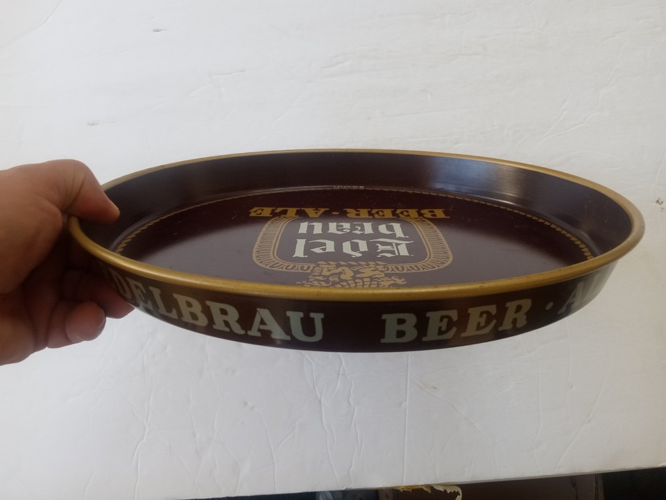 EDEL BRAU Beer & Ale Tray 12" Metal Brewery Advertising Serving Tray c ...