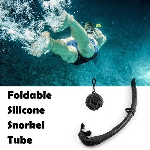 Comfortable Foldable Silicone Snorkel Tube with Keeper and Storage Case ...