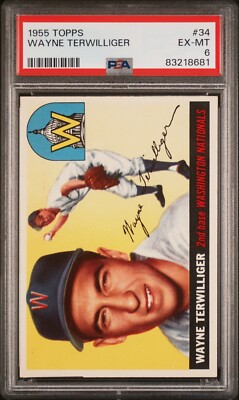 1955 Topps Wayne Terwilliger #34 Nationals PSA 6 EX MINT | eBay