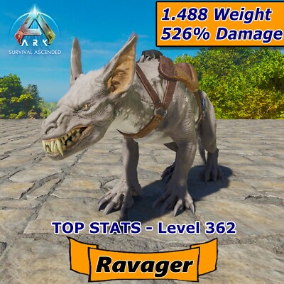 Ark Survival Ascended PC/PS5/XBOX PVE - RAVAGER TOP STATS 1488 Weight ...
