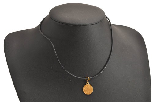 Authentic HERMES BIJOUTERIE FANTASIE Sellier Gold Tone Pendant Necklace ...