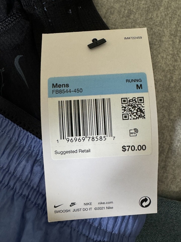 Nike Running Division Repel 7" 2-in-1 Run Shorts Mens Medium Blue ...