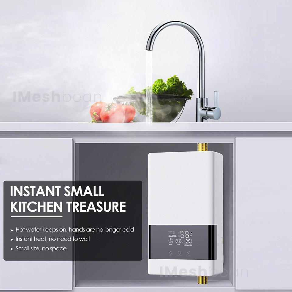 Kitchen Electric Hot Tankless Water Heater Shower Instant Boiler ...