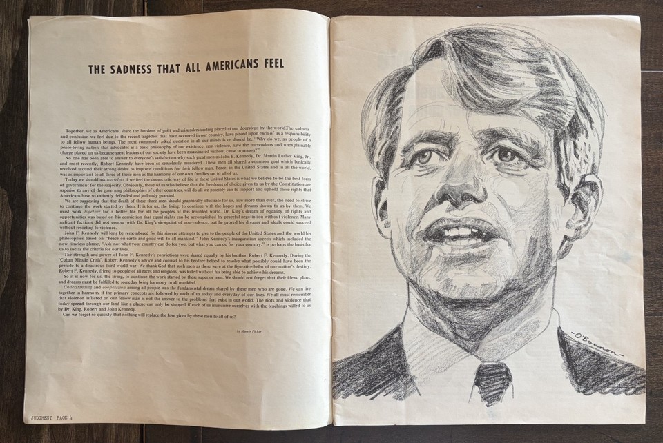 July 6, 1968 JUDGMENT Magazine - Robert F. Kennedy & Martin Luther King ...