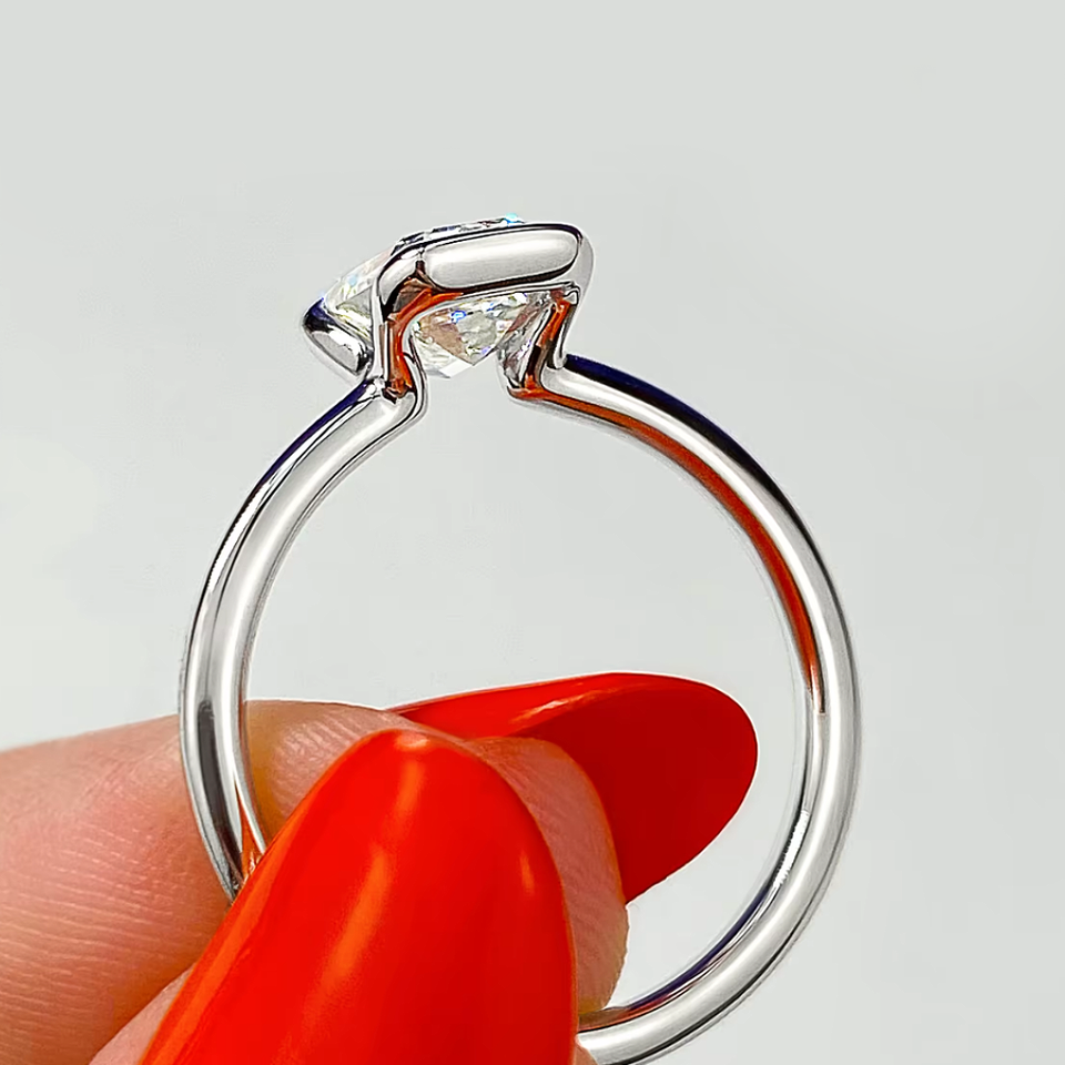 Semi Mount Engagement Ring Emerald Cut Setting 950 Platinum | eBay