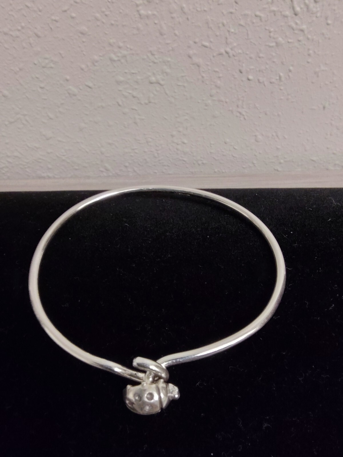 VTG Sterling Silver - Ladybug Insect 6" Bangle Bracel… - Gem