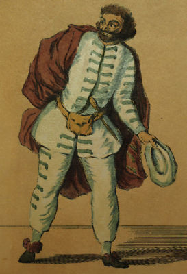 SCAPINO SCAPIN BRIGHELLA - Incisione 1900 Commedia Arte Maschera Mask ...