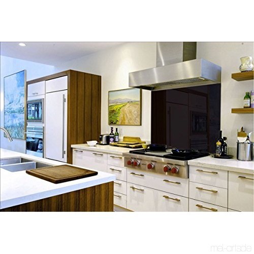 Nidda Black Colour Toughened Glass Heat Resistant Splashback for ...