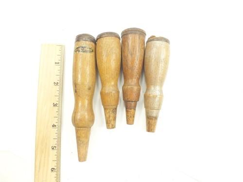 4 PIECE WOOD CHISEL HANDLE LEATHER CAP - ONE CRAFTSMAN | eBay